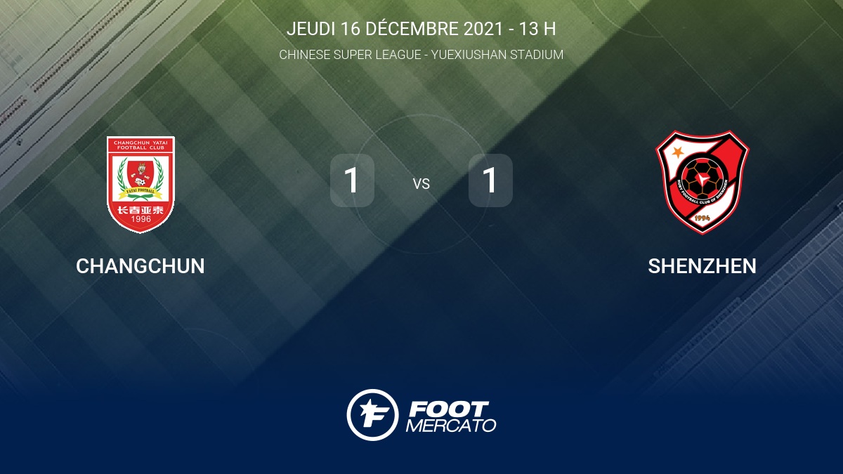 Résultat Changchun - Shenzhen (1-1) la 2e journée de Chinese Super ...