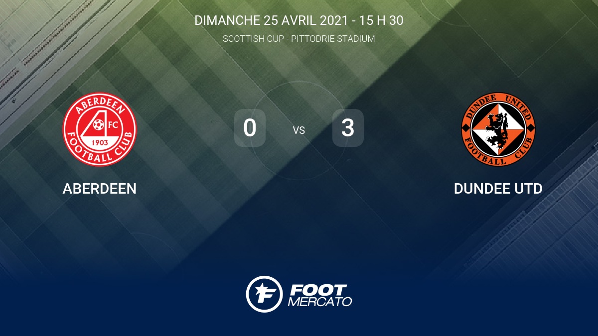 Résultat Aberdeen - Dundee Utd (0-3) Quarts de finale de Scottish Cup ...