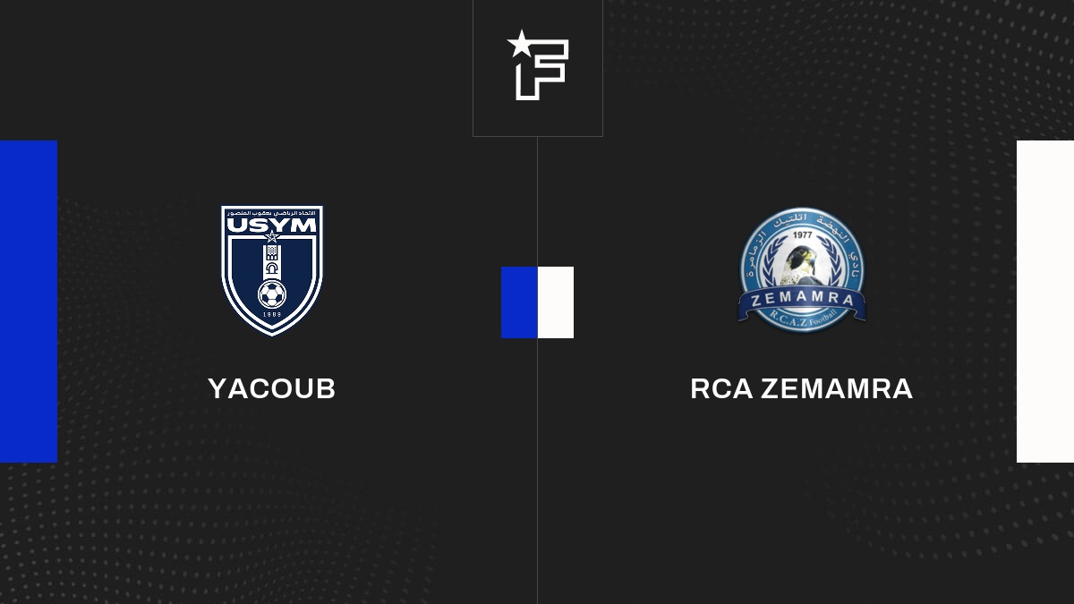 Résultat Yacoub - RCA Zemamra (2-0) la 7e journée de Botola Pro (Maroc ...