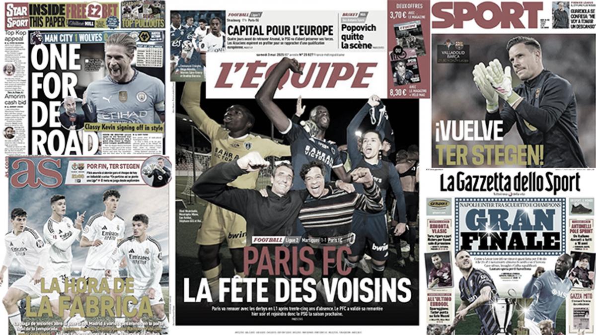 La montée en Ligue 1 du PFC enflamme la presse, le Barça prend deux ...